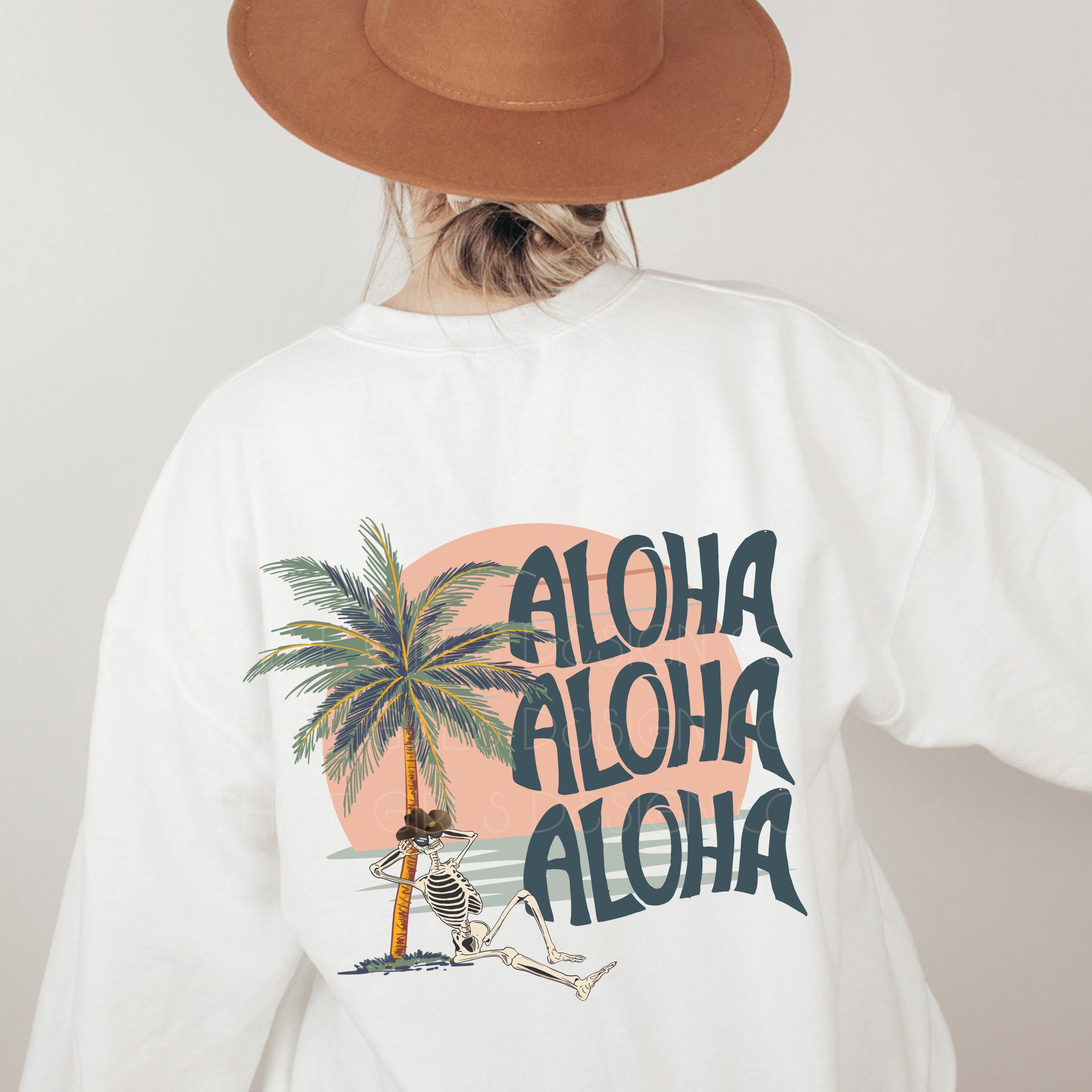 Aloha Png, Aloha Skeleton Png, Retro Skeleton Sublimation, Summer ...