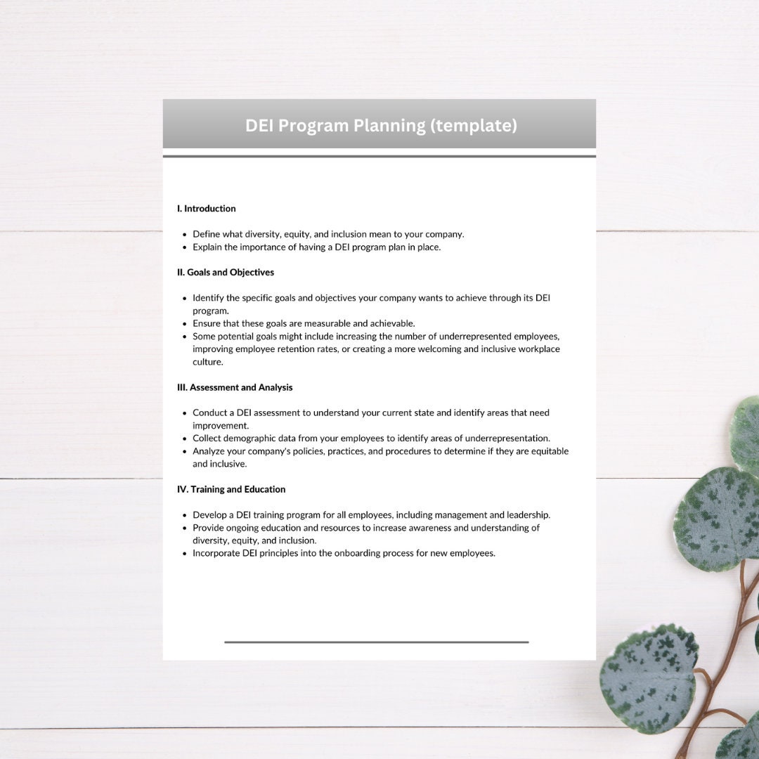 DEI (diversity, Equity, and Inclusion) Templates Bundle | Instant ...