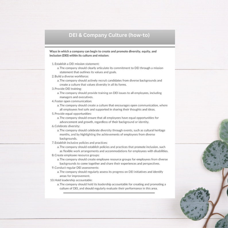 DEI (diversity, Equity, and Inclusion) Templates Bundle | Instant ...