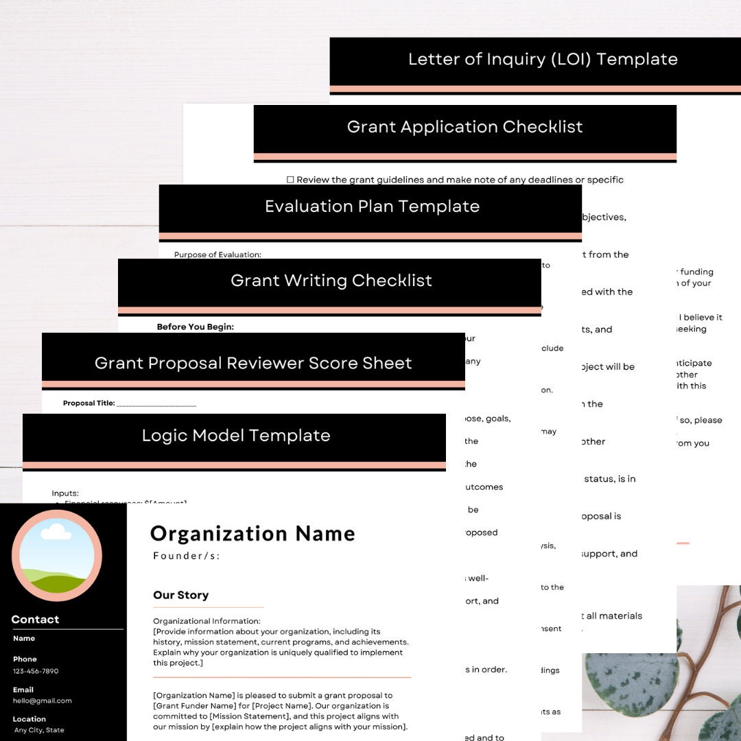 Grant Writing Templates Bundle | Instant Download | Fully Customizable ...