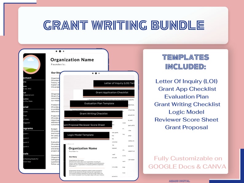 Grant Writing Templates Bundle | Instant Download | Fully Customizable ...
