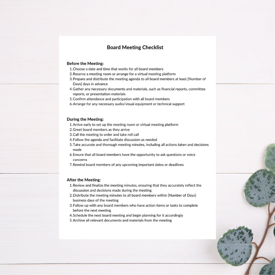 Board Meeting Templates Bundle | Meeting Minutes Template | Instant ...