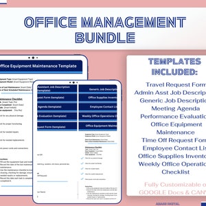 Office Manager Templates Bundle | Instant Download | Fully Customizable ...