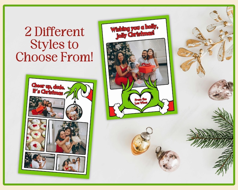 Grinch Inspired Christmas Photo Card • Funny Holiday Card • Grumpy ...