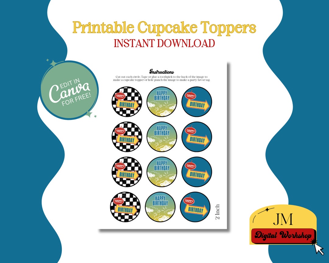 Warped Tour Birthday Cupcake Toppers Warped Tour Cupcake Decorations ...