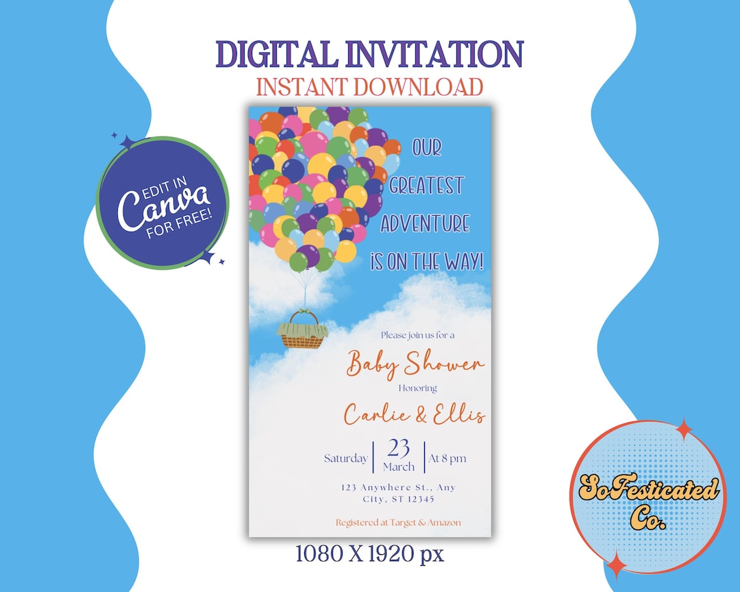 Disney | Pixar up | Babyshower | Evite | up Movie | Baby Shower Theme ...