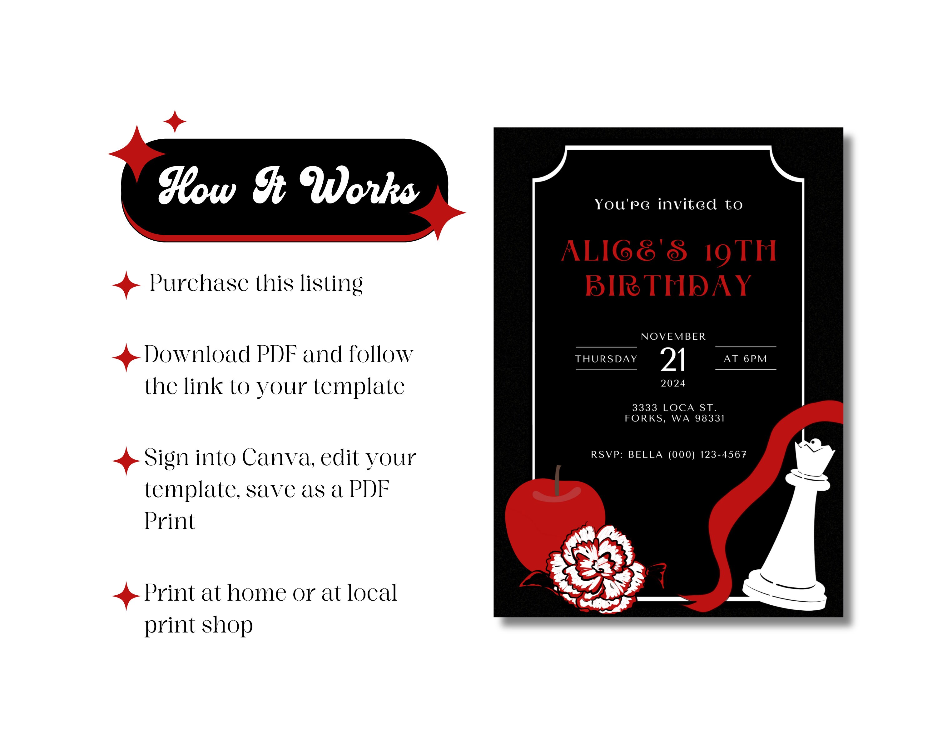 Twilight Invite | Twilight Saga Printable Invite | Twilight Series ...