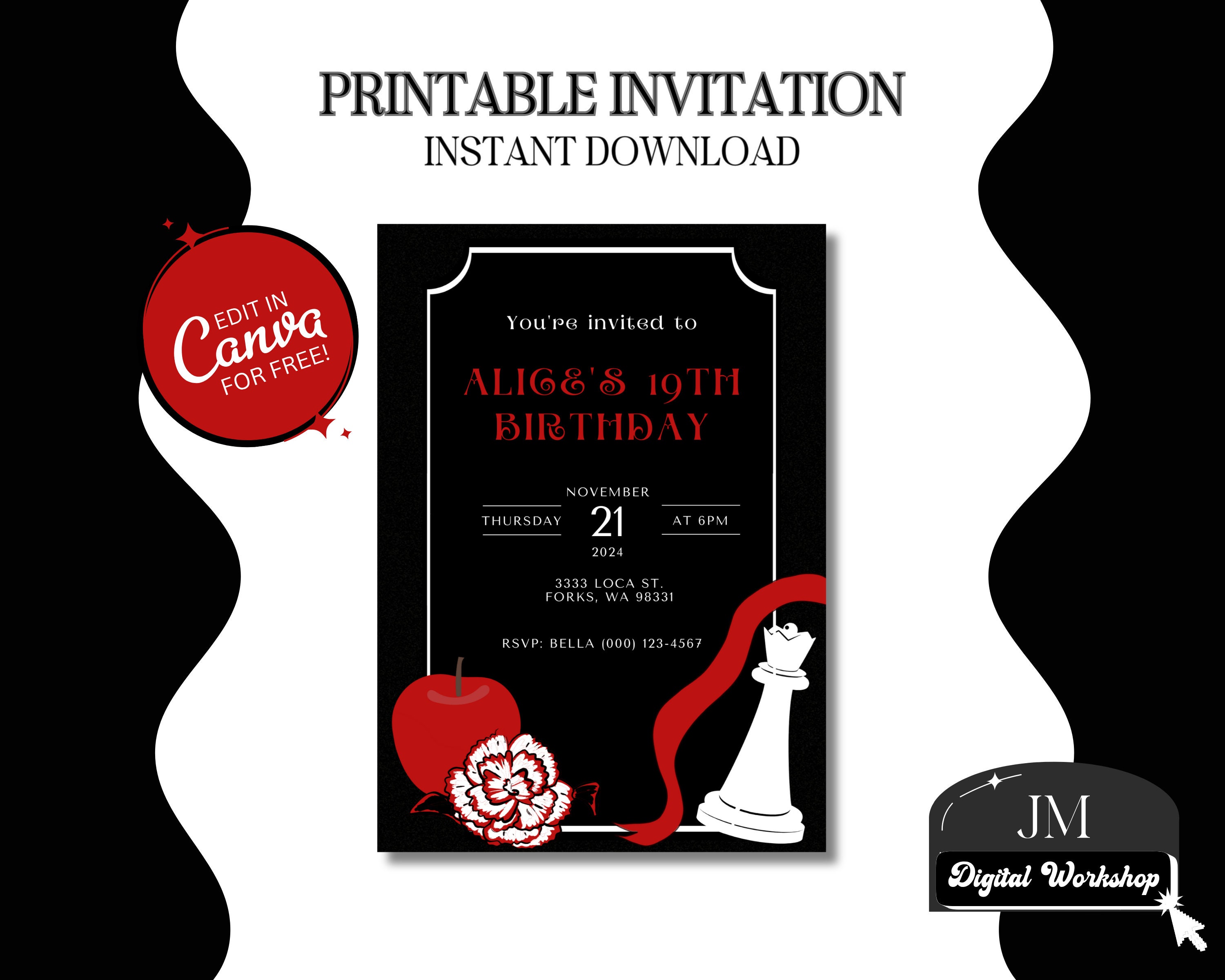 Twilight Invite Twilight Saga Printable Invite Twilight Series ...