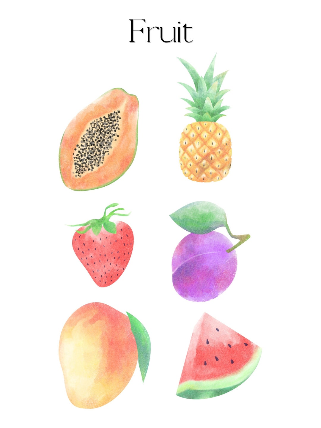 Fruit Drawing Digital Poster Print Out Educational - Etsy
