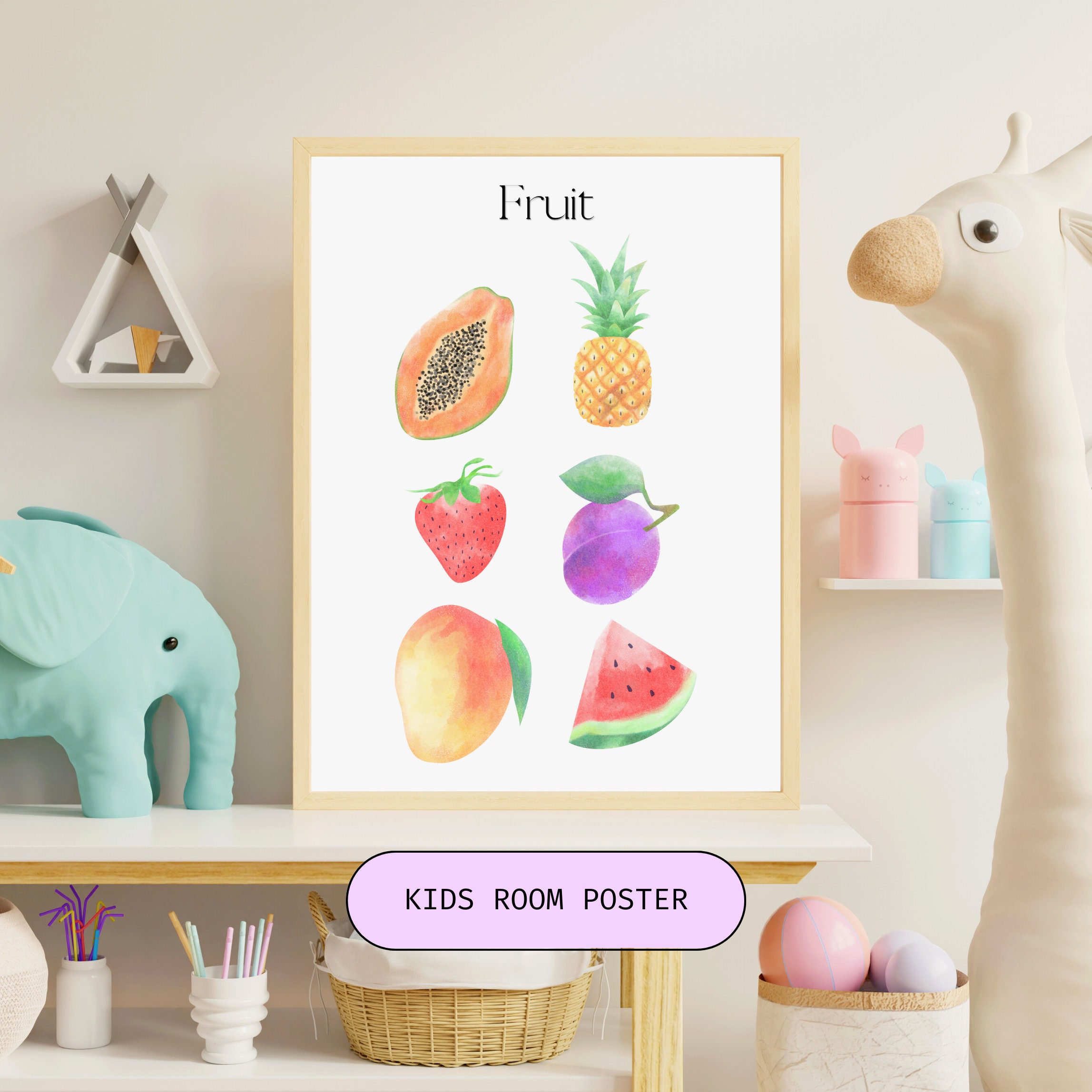Fruit Drawing Digital Poster Print Out Educational - Etsy