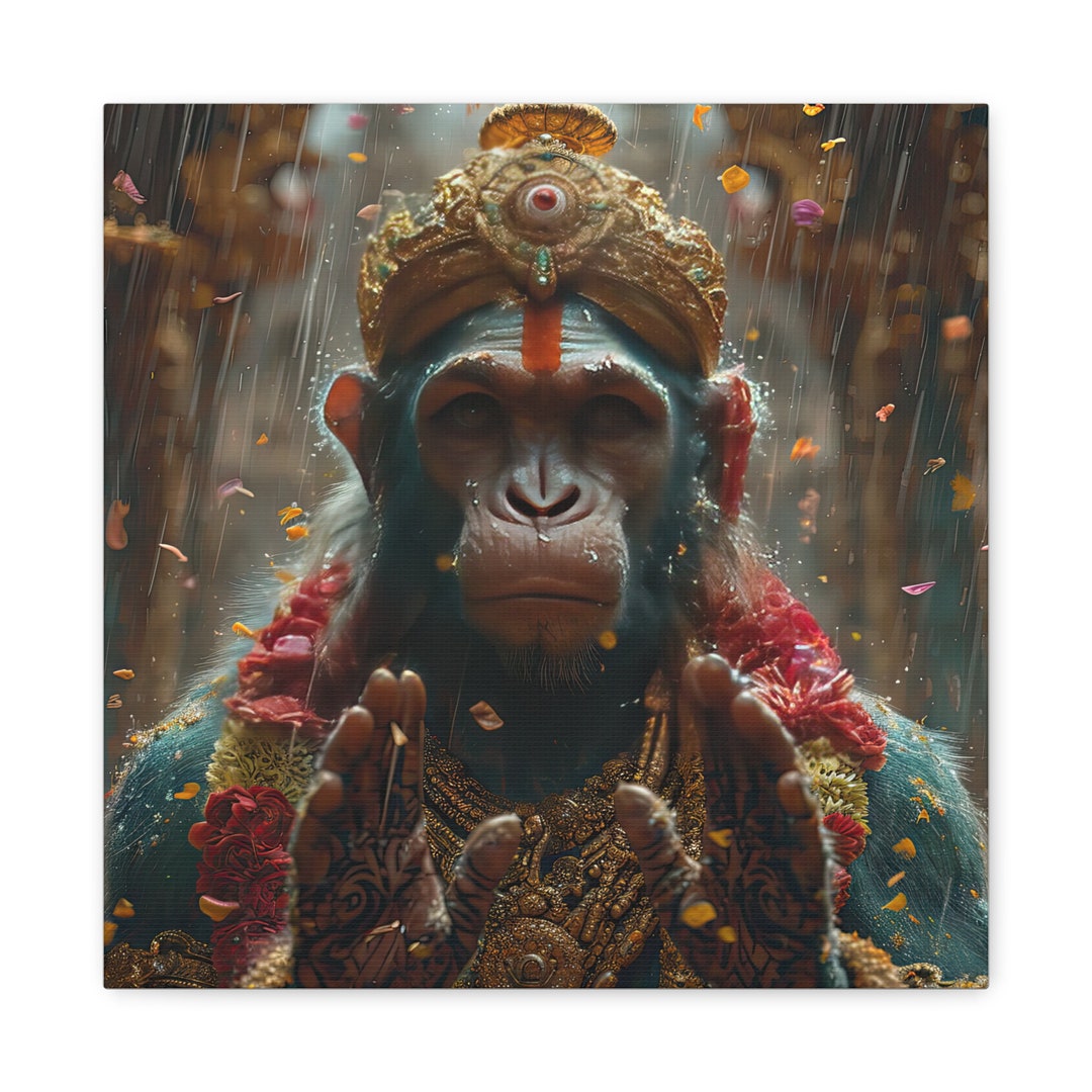 Lord Hanuman Blessing Art , Canvas Art , Home Decor, Meditation Art ...