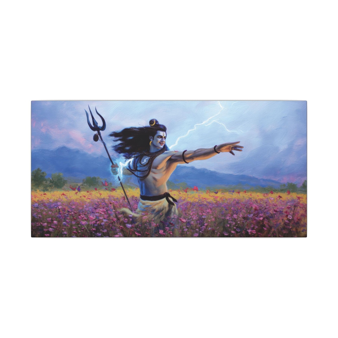 Canvas Print, Lord Shiva Smiling Artwork, Stretched Matte Wall Decor ...