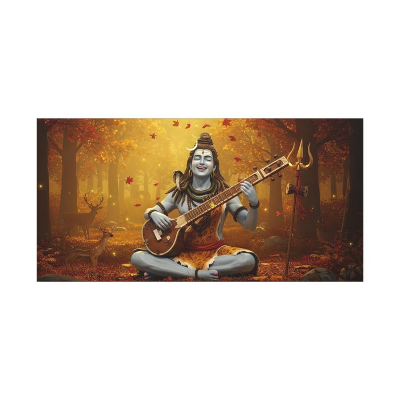 Lord Shiva Canvas Print: Sitar in Forest, Hindu God Wall Art - Etsy