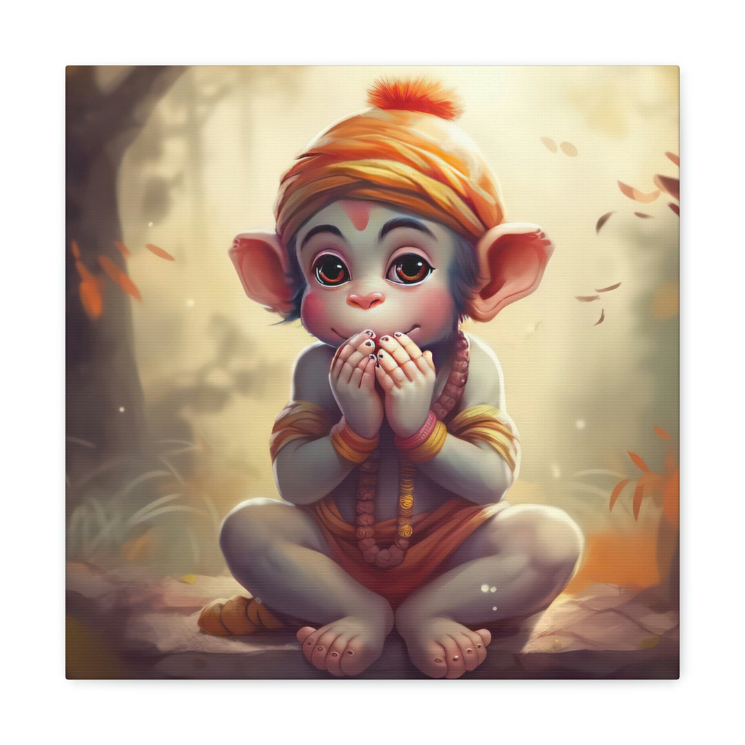 Lord Hanuman Color Painting Baby Hanuman Baby Hanuman - Etsy
