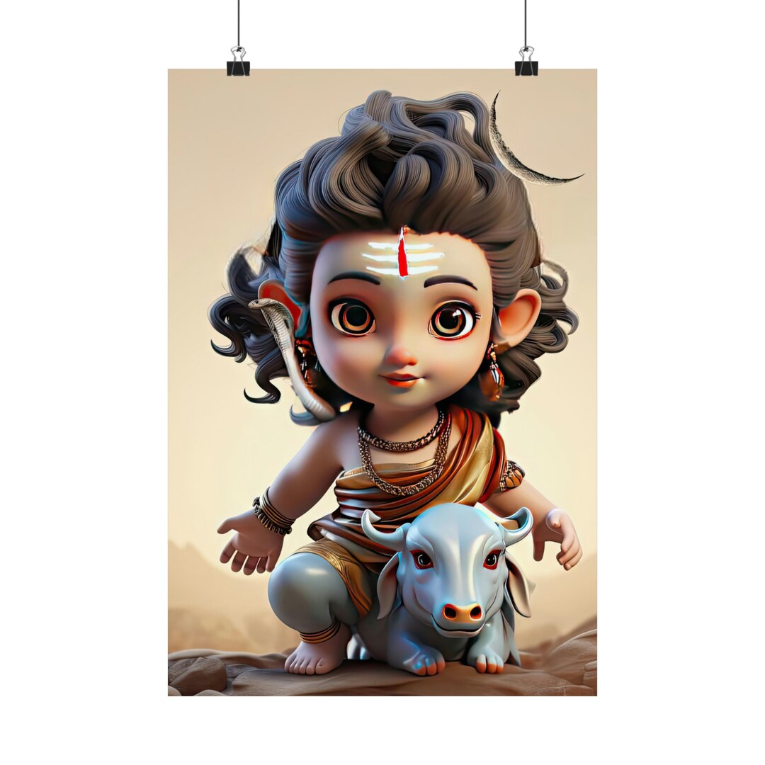 Lord Shiva Children Room Art Animated Lord Shiva Baby Lord - Etsy