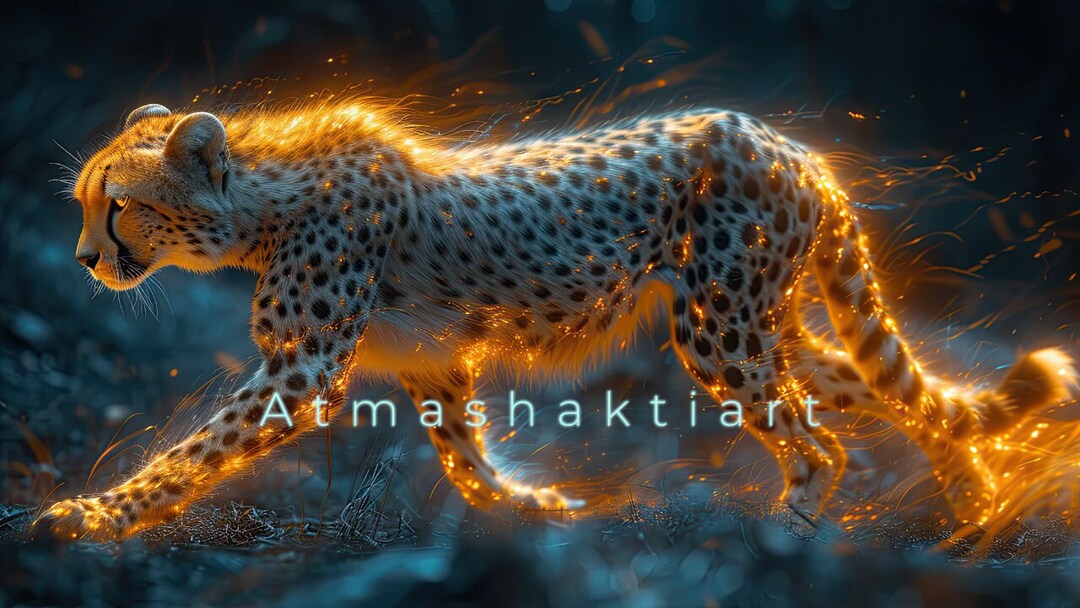 Wild Cheetah Art | Cheetah | Glowing Energy | Animal Art | Energy ...