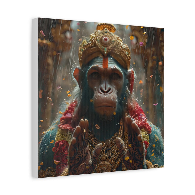 Lord Hanuman Blessing Art , Canvas Art , Home Decor, Meditation Art ...