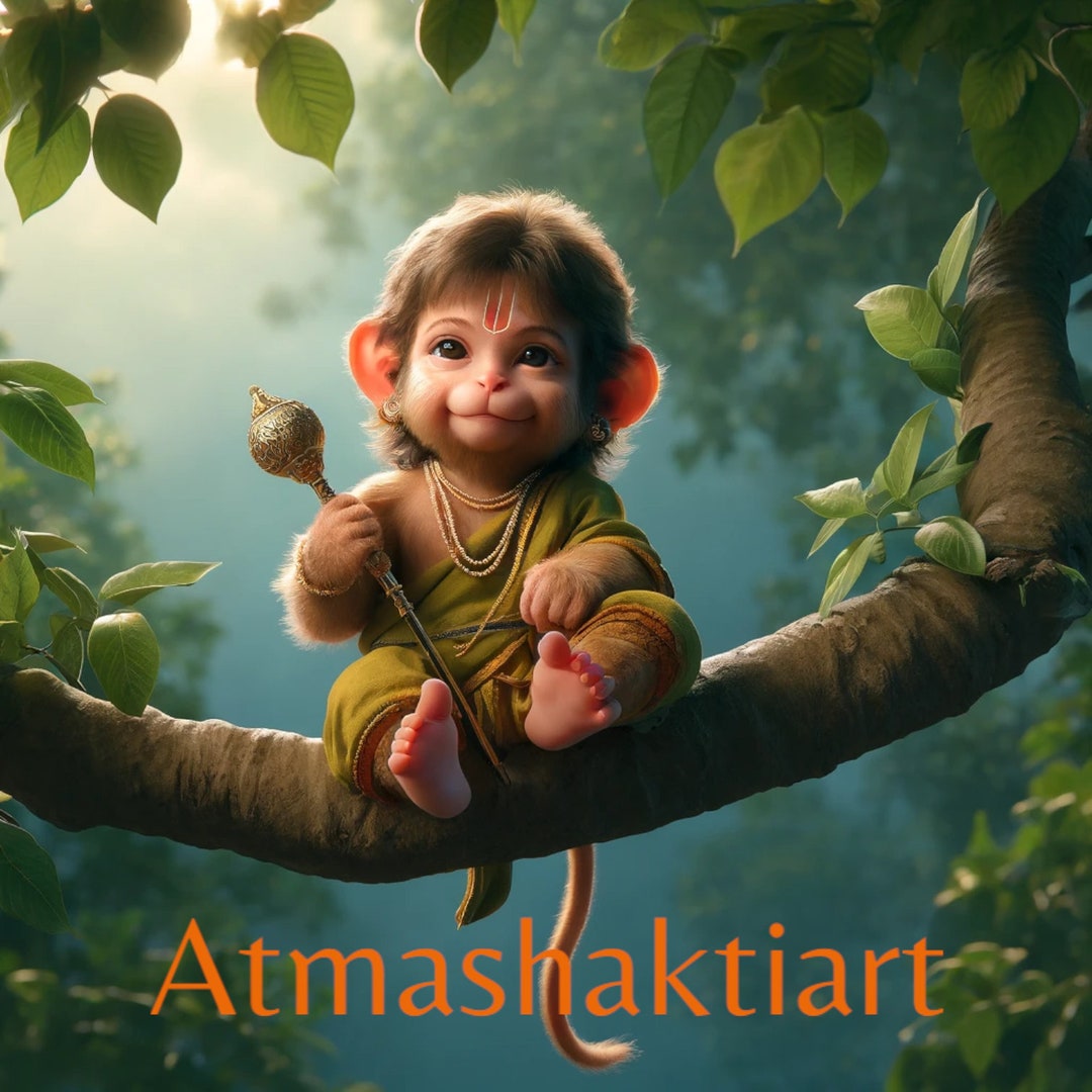 Praying Monkey Art, Divine Forest Scene (digital Download) - Etsy