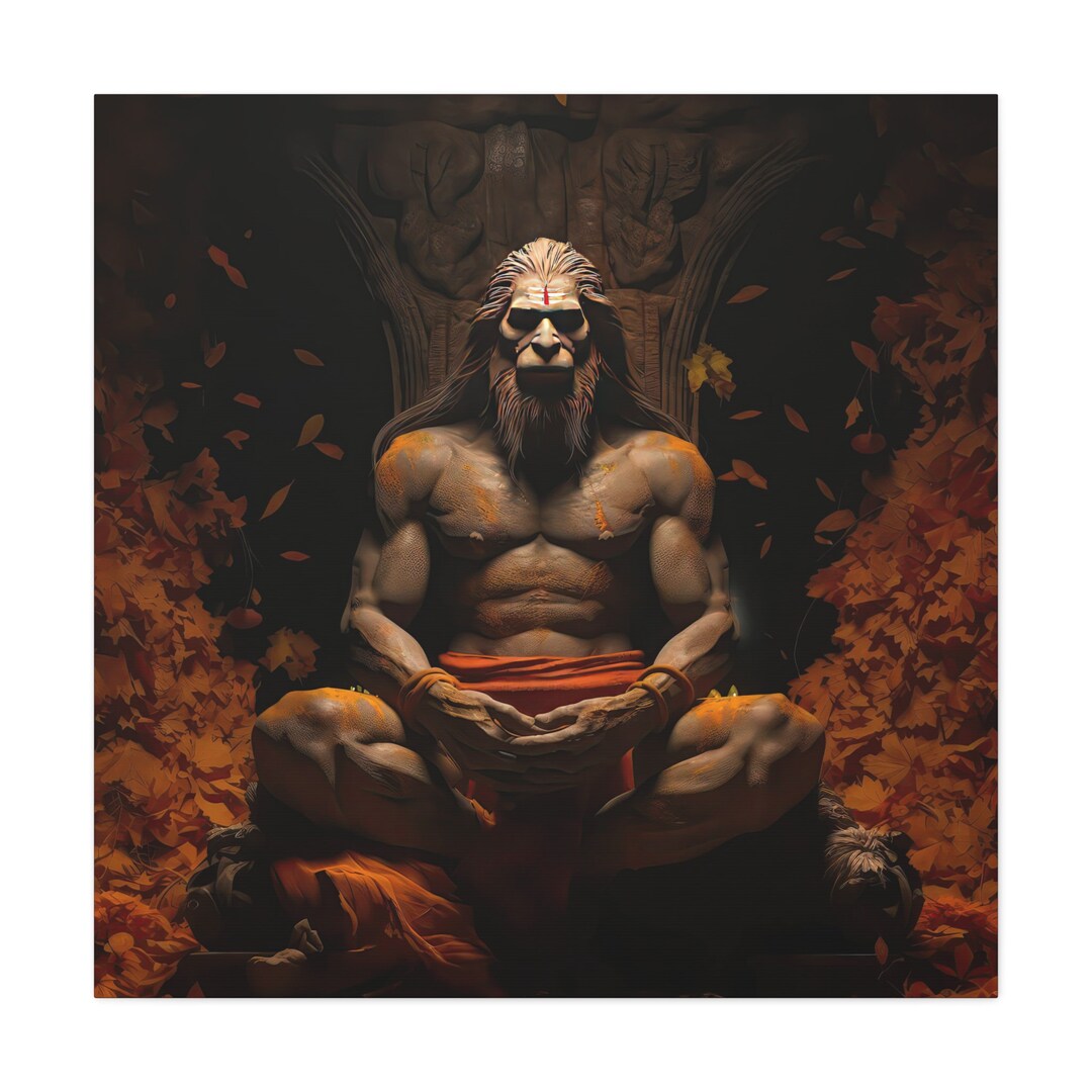 Lord Hanuman Meditation Canvas Art: Divine Ramayana Print - Etsy