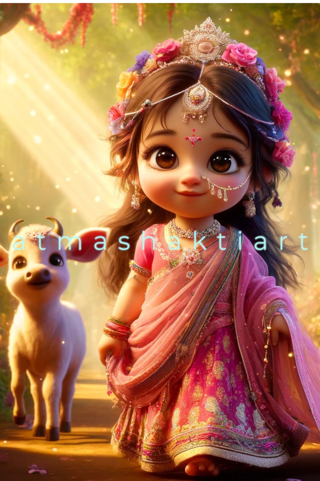 Radha Rani With a Calf Gopika Special Order Digital Download Instant ...