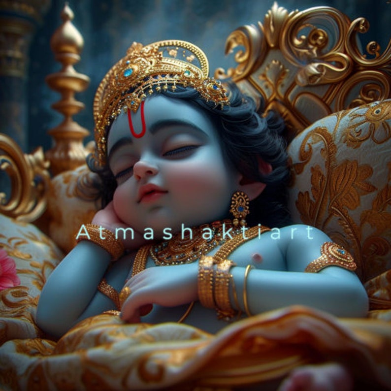 Sleeping Baby Rama Art Print: Hindu God Portrait (digital Download) - Etsy