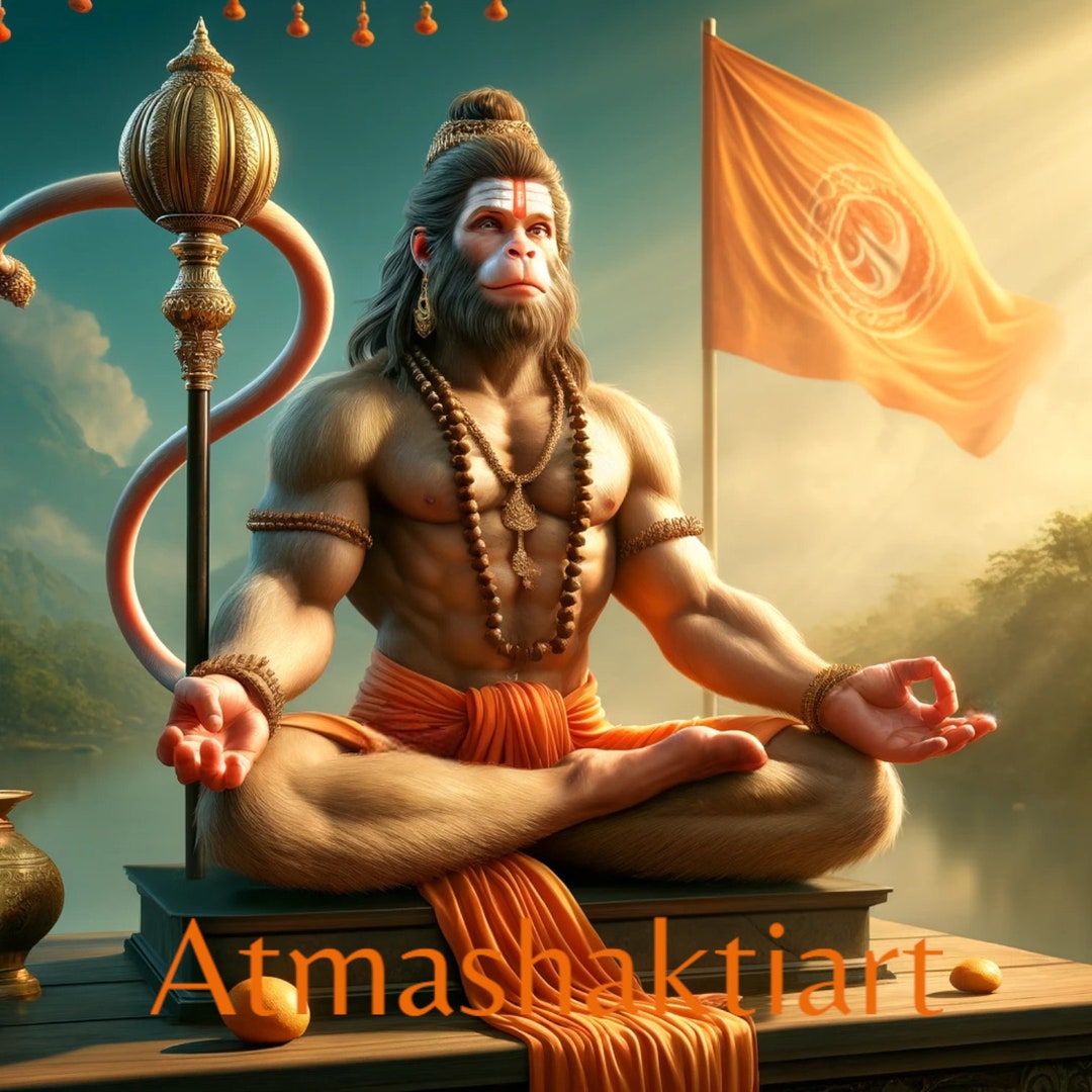 Lord Hanuman Portrait Art Print: Hindu Home Decor (digital Download) - Etsy