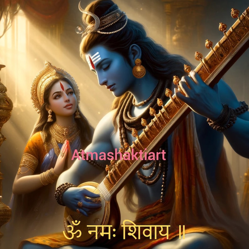 Lord Shiva Playing Sitar | Mahadev | Shiv Parvati | Instant Download ...