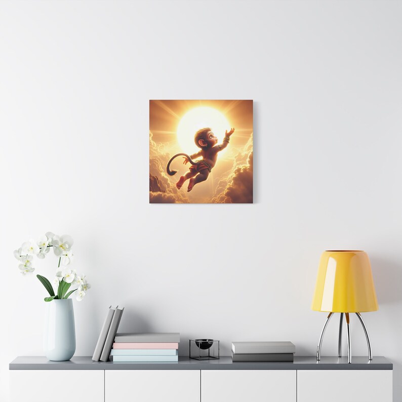 Baby Hanuman Flying in Sky , Sun God , Hinduism , Home Decor, Lord ...