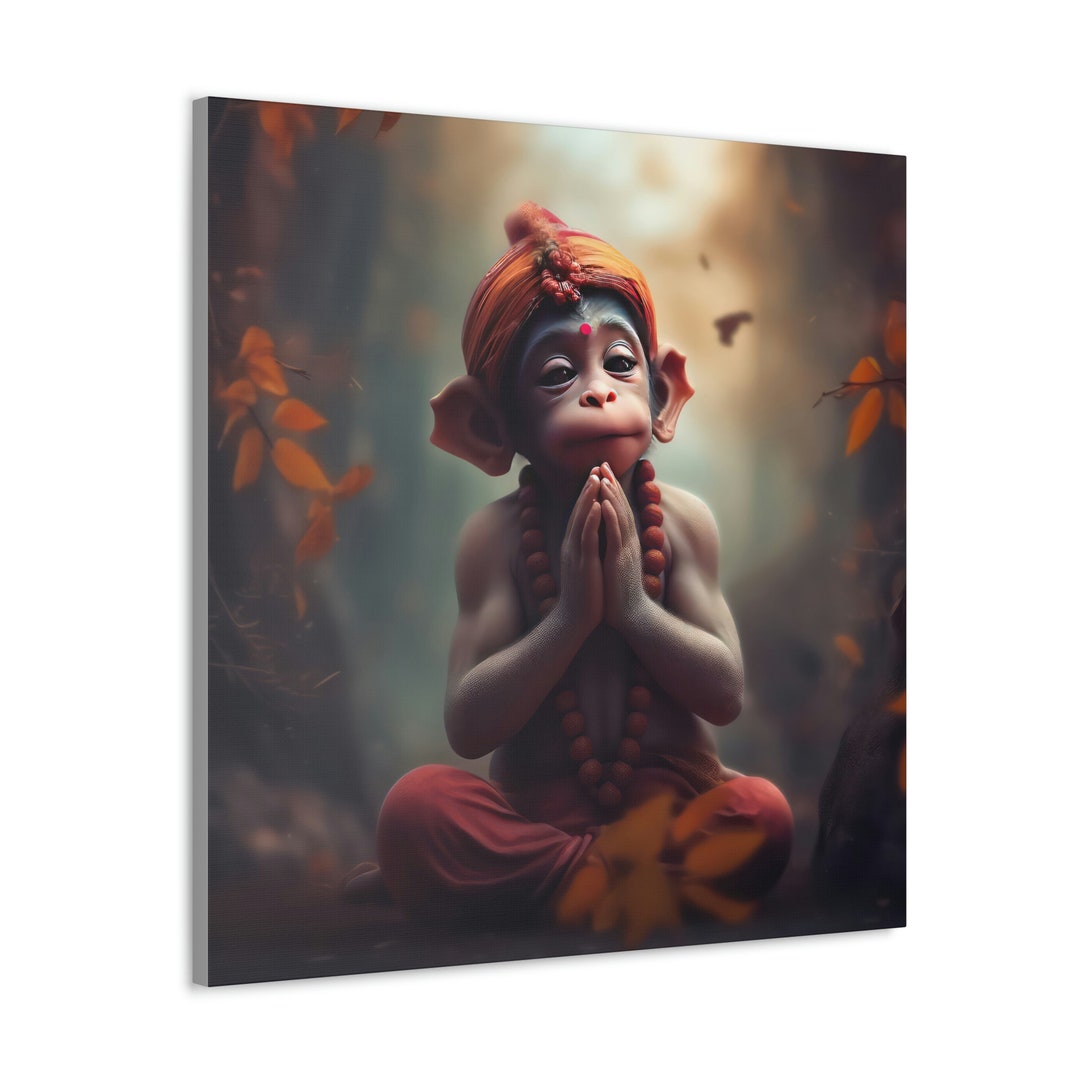 Baby Hanuman Praying ,hanumanji Painting, Hanuman Painting for Pooja ...