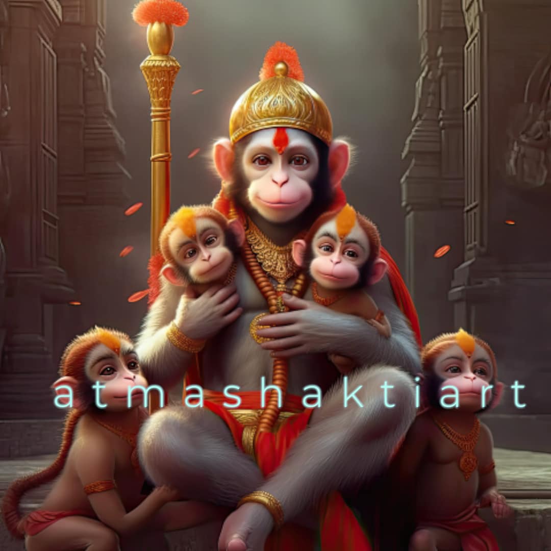 Lord Hanuman With Vanar Sena | Baby Hanuman | Lord Hanuman | Divine ...