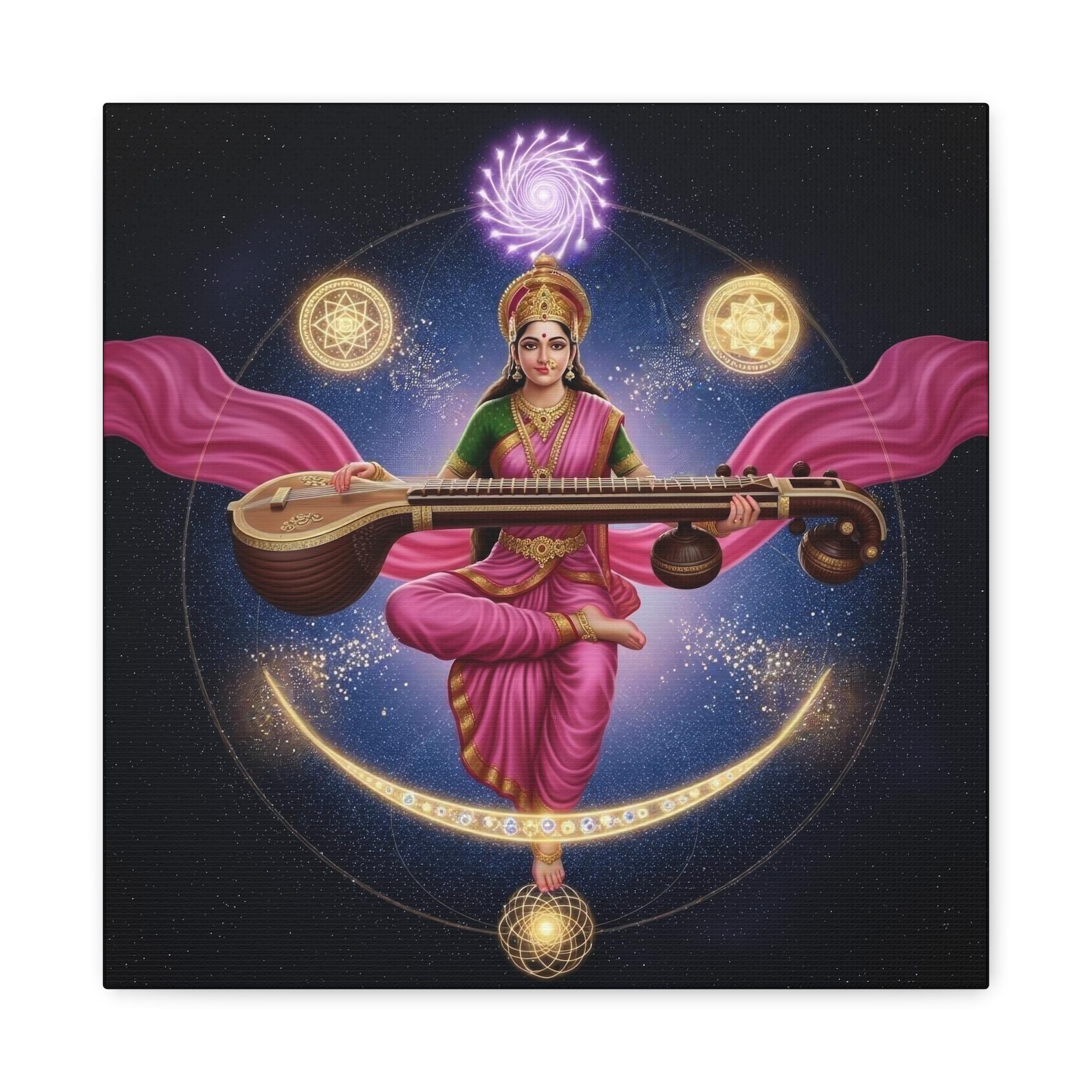 Goddess Saraswati | Goddess of Knowledge | Lucky Art | Wisdom Art ...