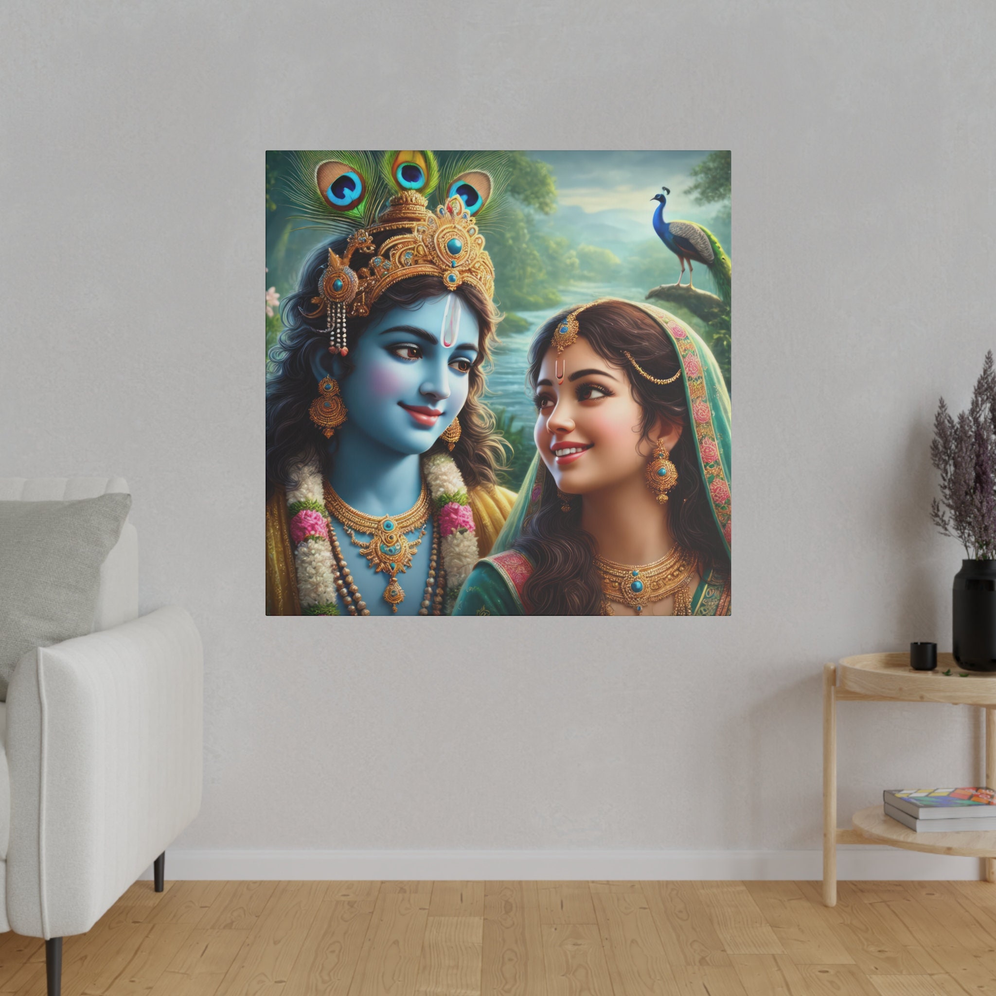 Lord Krishna Goddess Radha Radhekrishna Smiling Art Love Art Canvas Art ...