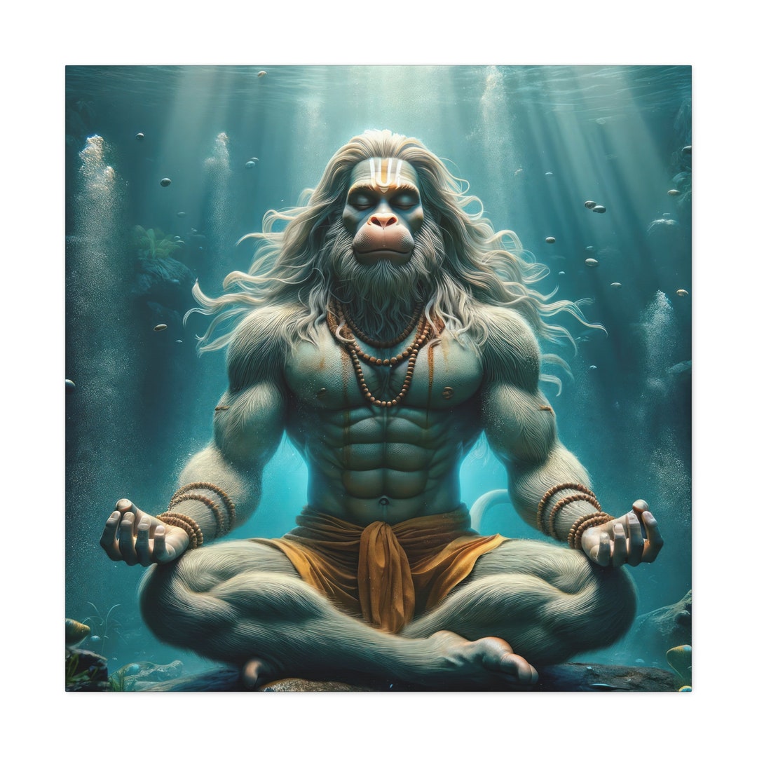 Lord Hanuman Blessing Art , Canvas Art , Home Decor, Under Water ...