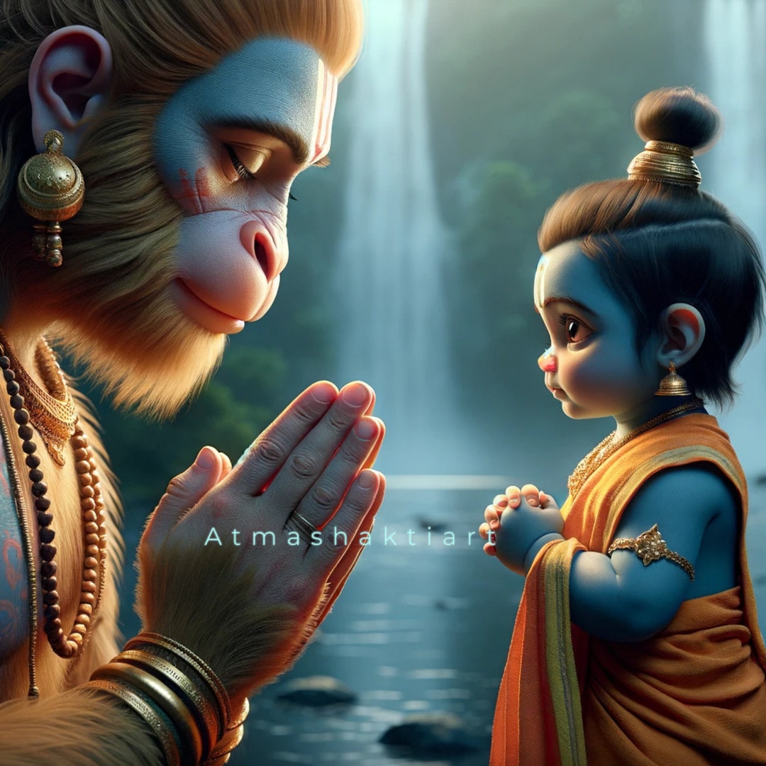 Lord Hanuman With Baby Rama , Lord Rama , Lord Hanuman , Ramayan ...