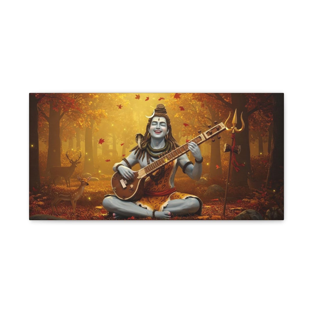 Canvas Print, Lord Shiva Playing Sitar in a Forest - Wall Art, Home ...