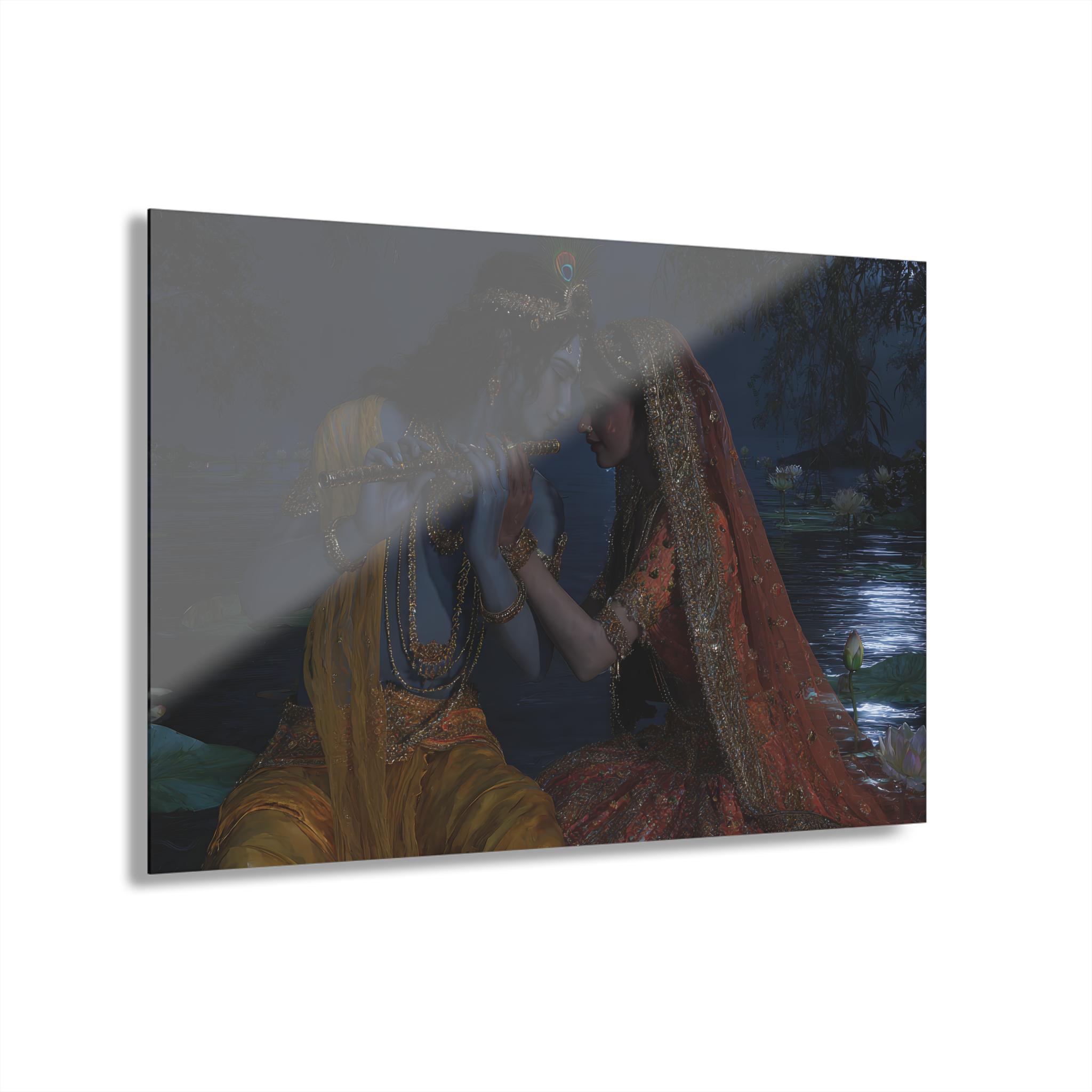 Radha Krishna Acrylic Art: Hindu Deity Print, Spiritual Home Decor - Etsy