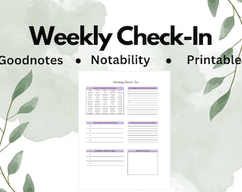 Simple Weekly Check-in Planner, Planner Book, Mood of the Week, Planner ...