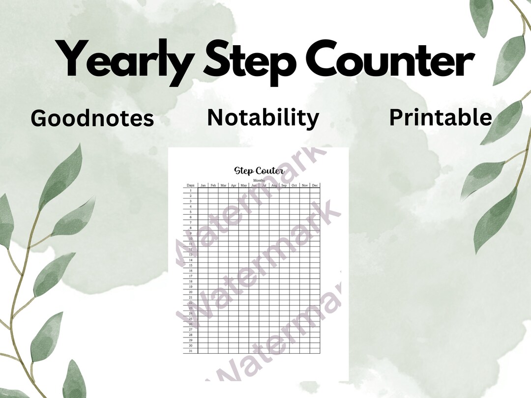 Yearly Step Counter - Etsy