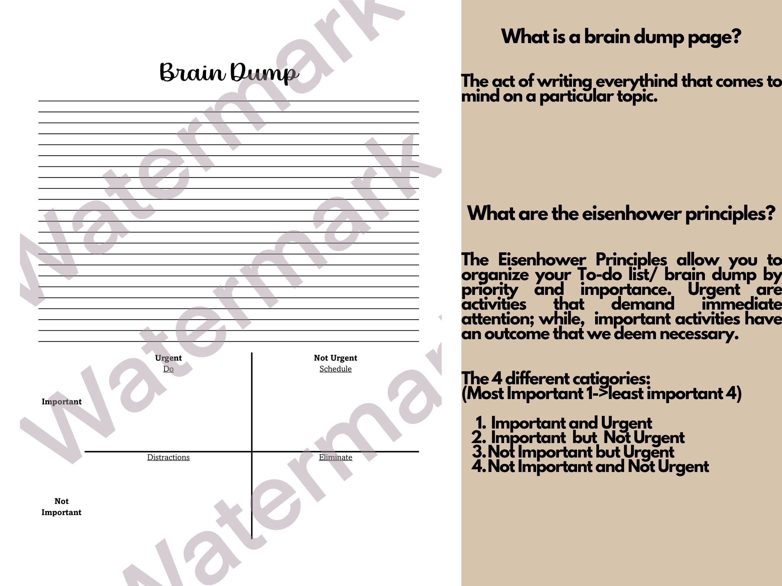 Brain Dump Page - Etsy