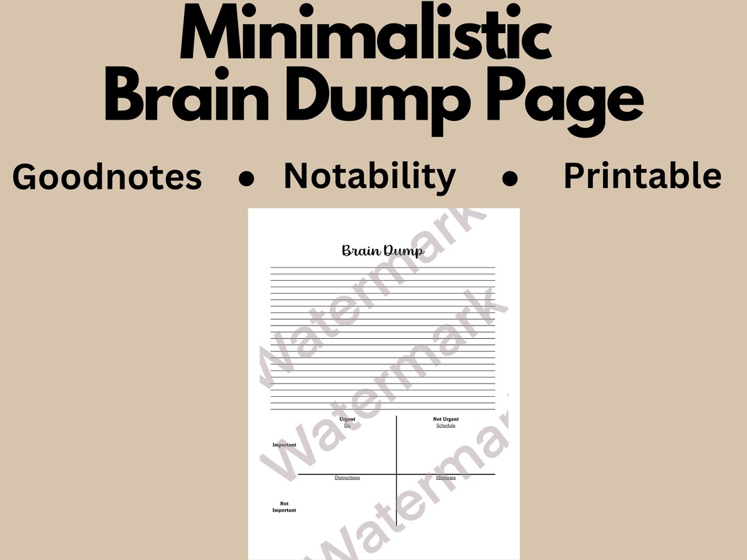 Brain Dump Page - Etsy