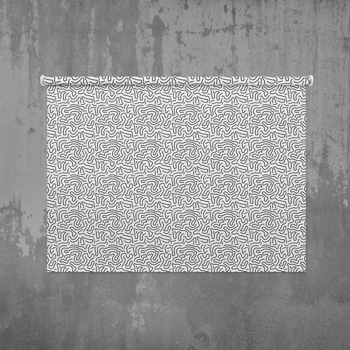 Rounded Lines Pattern Printed Roller Shades Blackout Rounded - Etsy