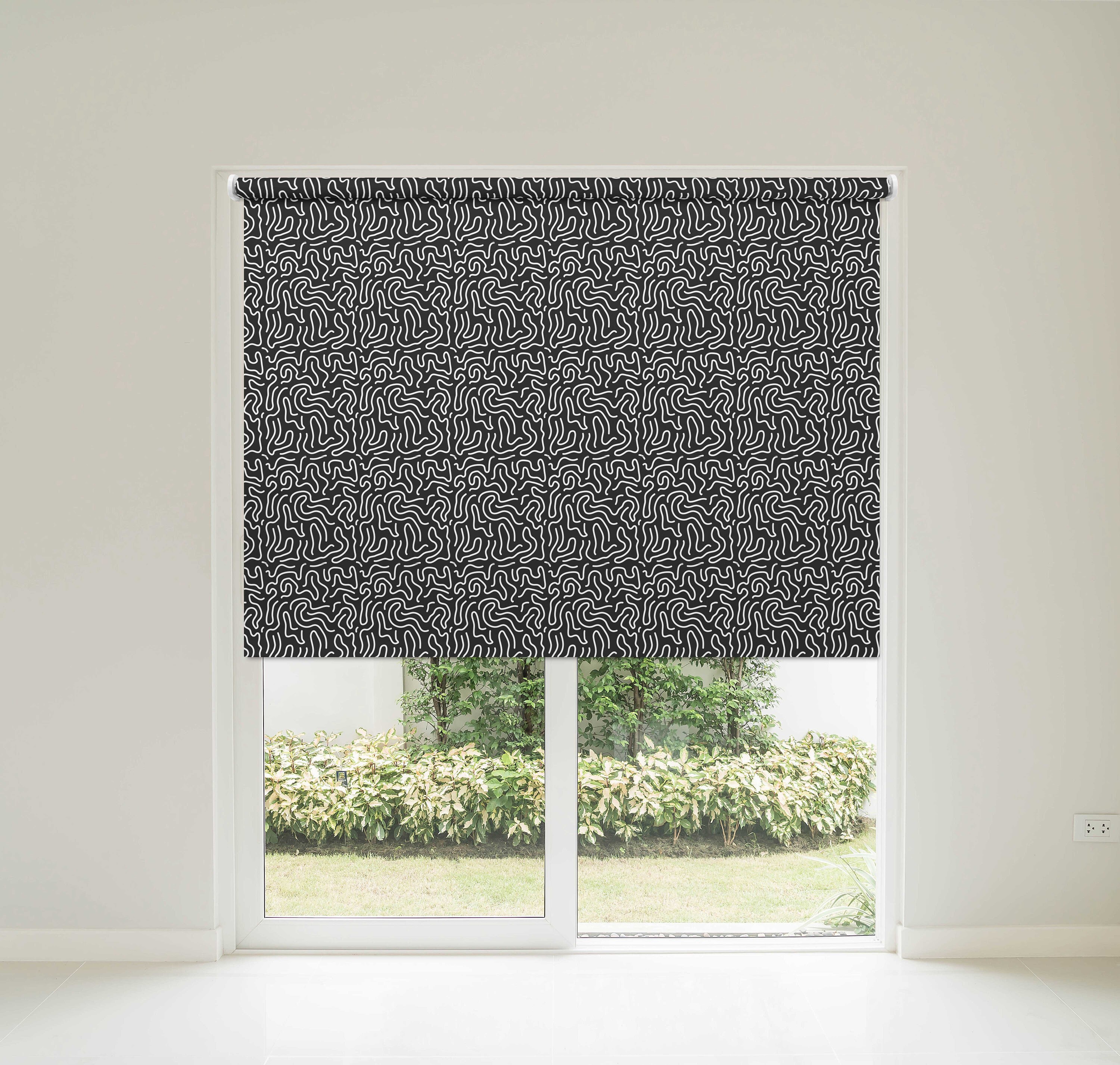 Rounded Lines Pattern Printed Roller Shades Blackout Rounded - Etsy
