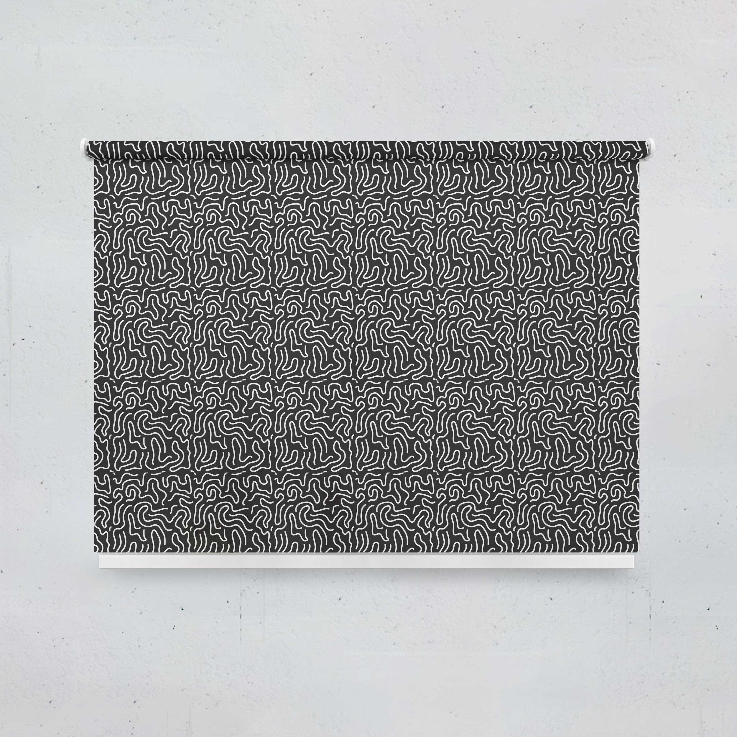 Rounded Lines Pattern Printed Roller Shades Blackout Rounded - Etsy