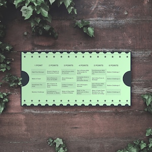 Pub Crawl Challenges & Scorecard | Train Ticket Theme | Digital ...