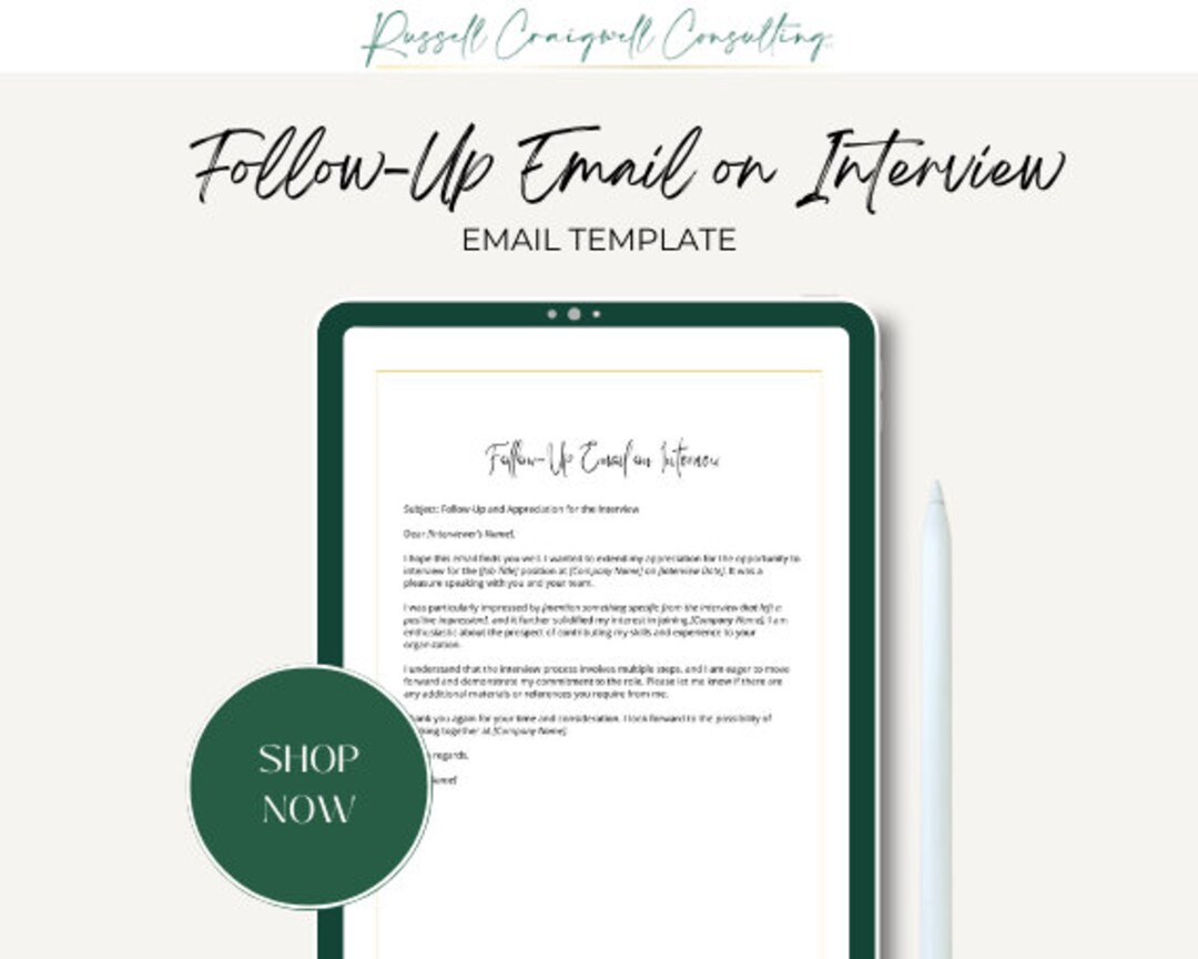 Interview Follow-up Email Template - Etsy