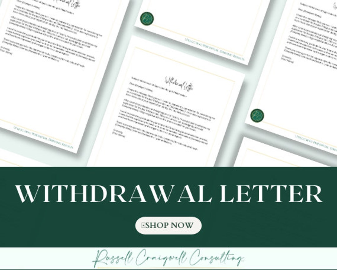 Withdrawal Letter- Email Template - Etsy