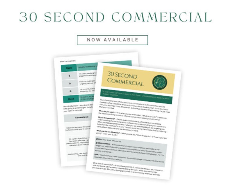 Personal Branding – Your 30-second Commercial - Etsy