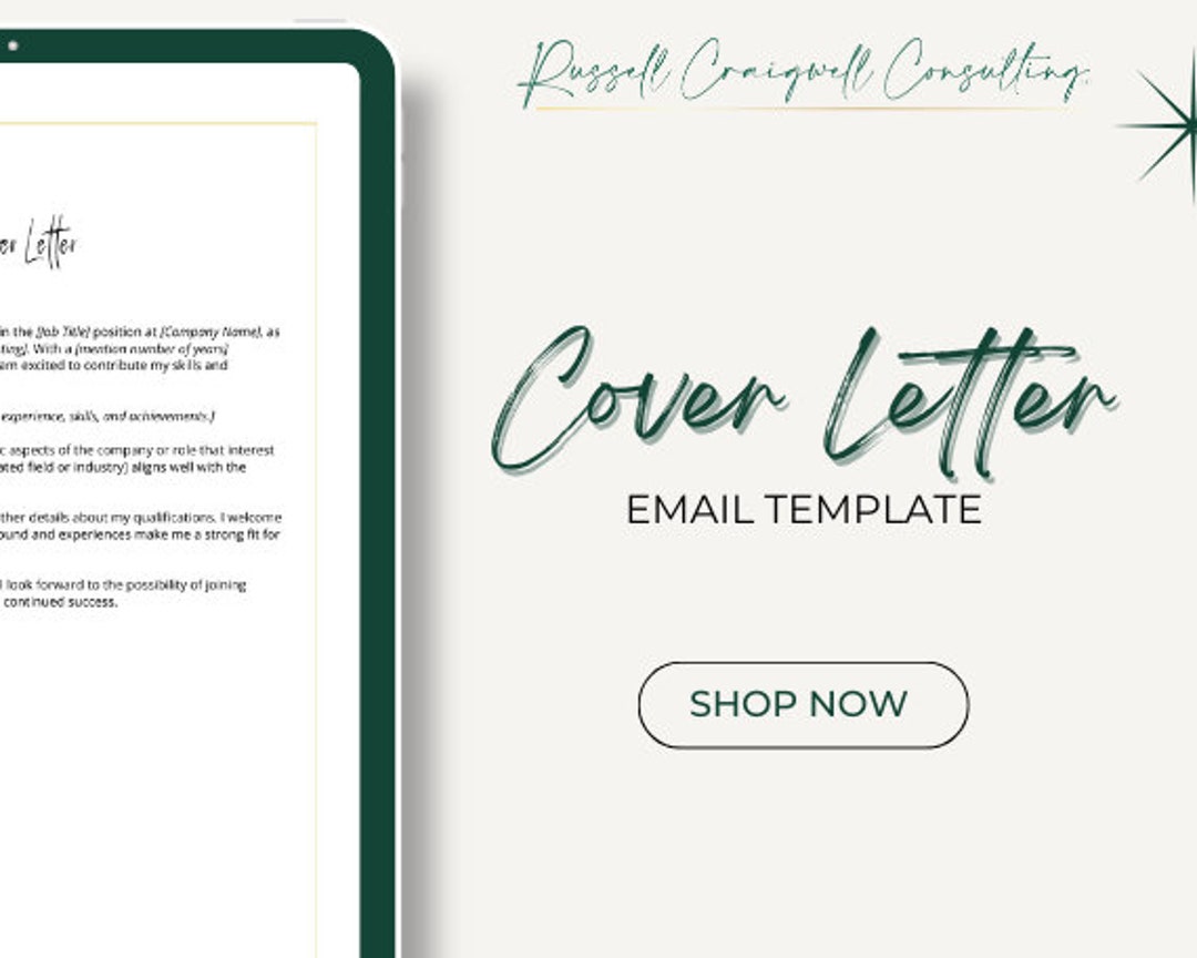 Cover Letter Email Template - Etsy