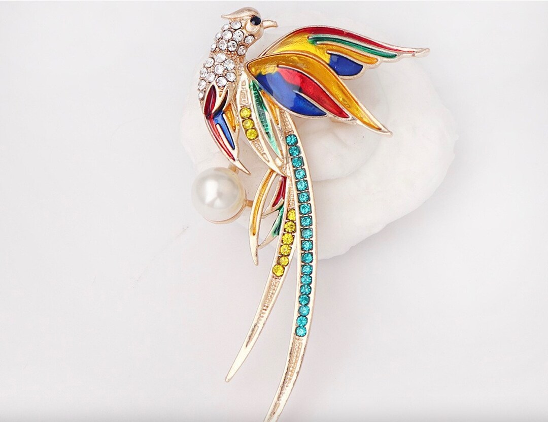 Delicate Fresh Water Pearl Phoenix Brooch Pin - Etsy