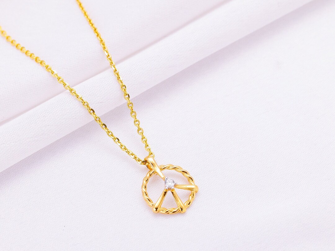 14k Gold Eternal Peace Diamond Pendant Without Chain for Women Gold ...